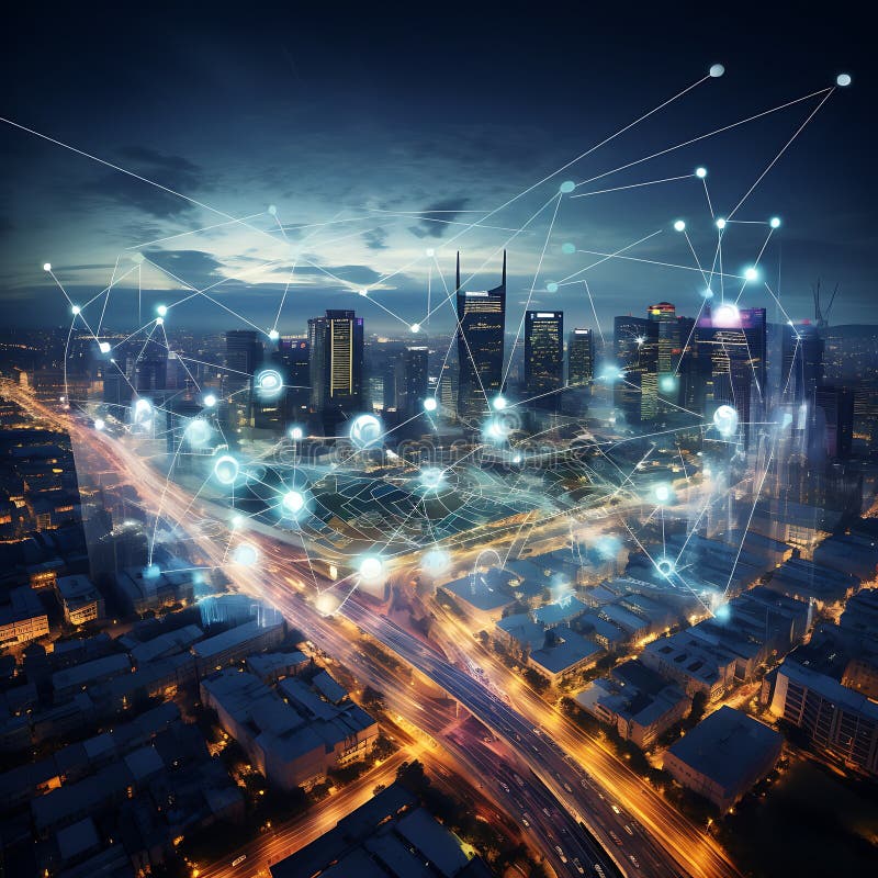 Capturing the Essence of a Smart City S Pulsating Network, this Image Represents a Hub of ...