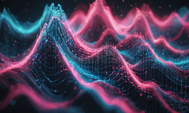 Abstract Technology Background with Lines and Dots Stock Illustration ...