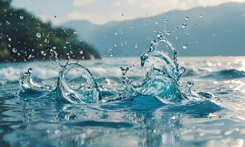 Water Splashing on the Surface Stock Illustration - Illustration of ...