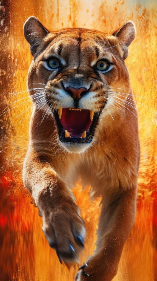 Capturing the Excitement and Energy of a Puma Cat AI Generated Stock ...