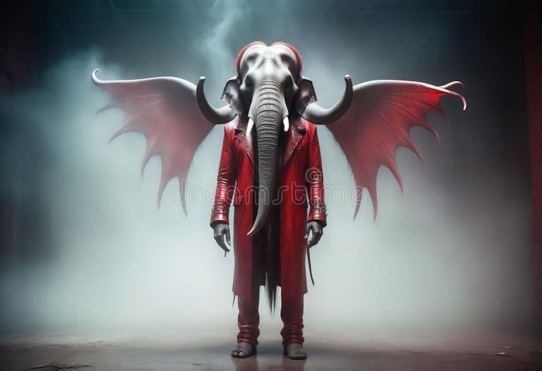 Capturing a Horned Elephant Stock Illustration - Illustration of ...