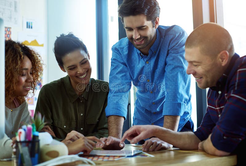 Capturing Ideas from Their Brainstorming Session. a Group of Coworkers ...