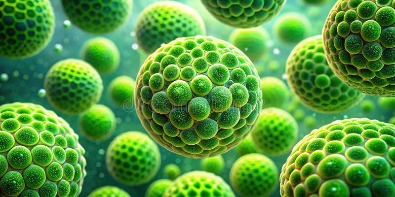 Capturing the Intricate Beauty of Green Algae Cells a Microscopic ...