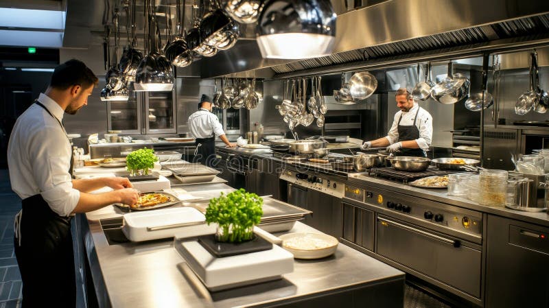 Capturing the Lively Ambiance of a Bustling Kitchen during a Hectic ...