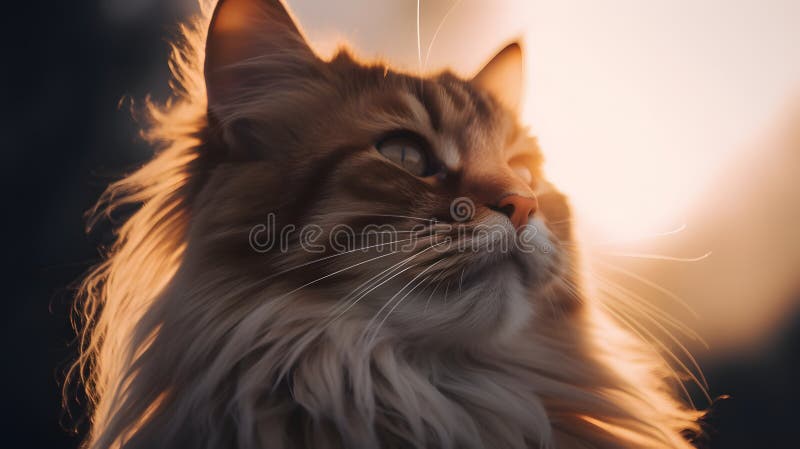 Capturing the Magic of Golden Hour: a Mesmerizing Cat Portrait Stock ... Capturing the Magic of Golden Hour: a Mesmerizing Cat Portrait Stock ...