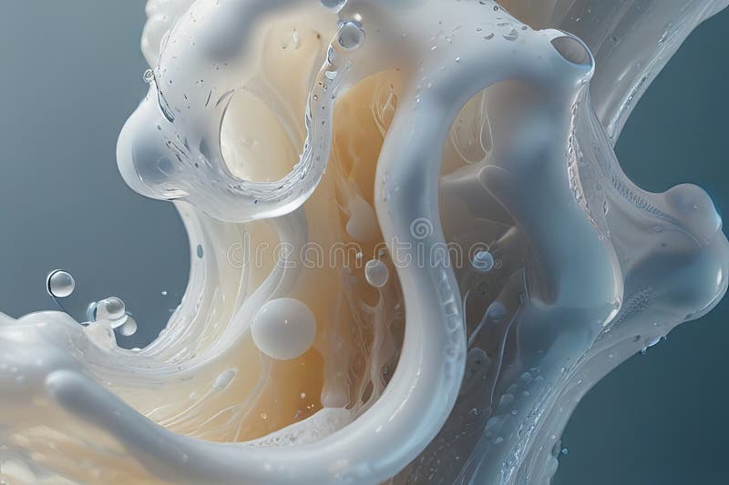 Capturing the Magic of a White Liquid with Bubbles Stock Illustration ...