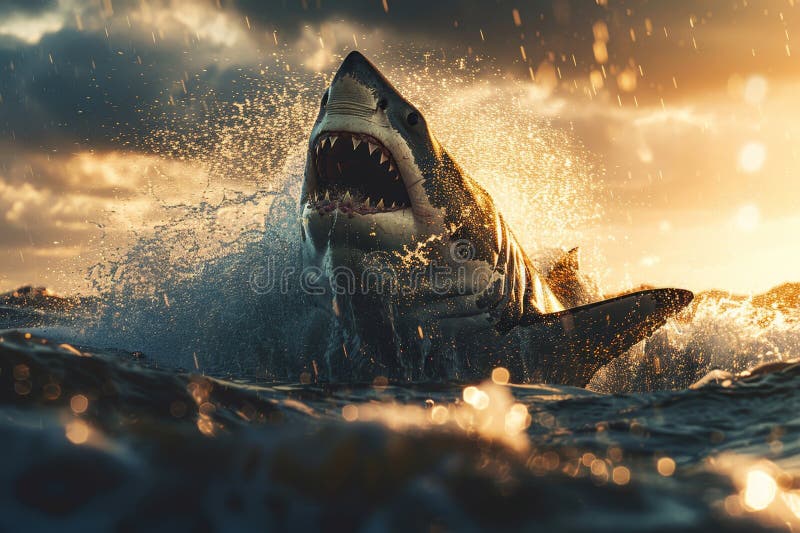 Capturing the Majesty Great White Shark in a Powerful Breach ...