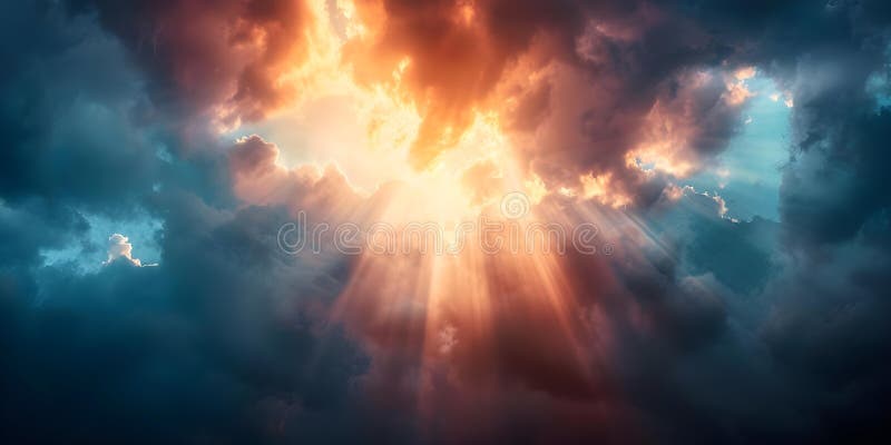 Capturing the Majesty of the Sun S Rays Breaking through Dark Clouds ...
