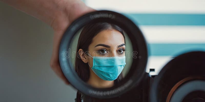 Capturing a Moment with a Masked Model through a Camera Lens in a ...