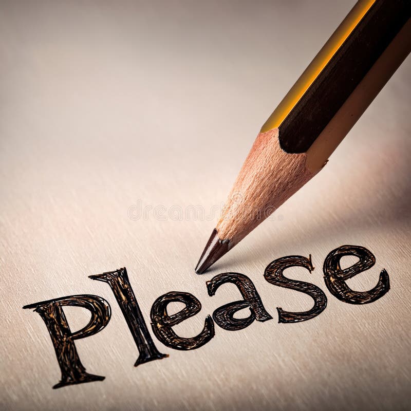 Capturing the Moment of a Pencil Writing the Word Please in an Artistic ...