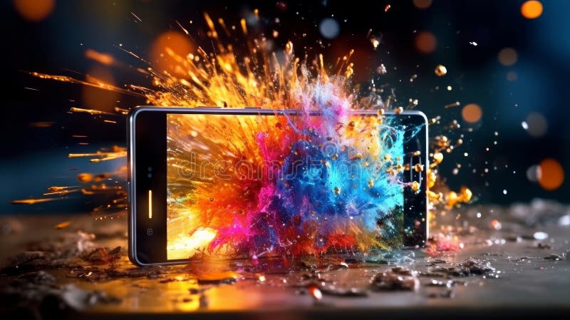 VE Photoshoot of Exploding Smartphone with Sony A9 Stock Illustration ...