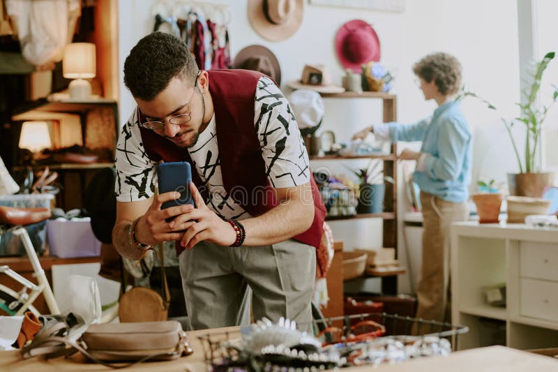 Capturing Moment Two Men Interacting in Retail Setting Stock Photo ...