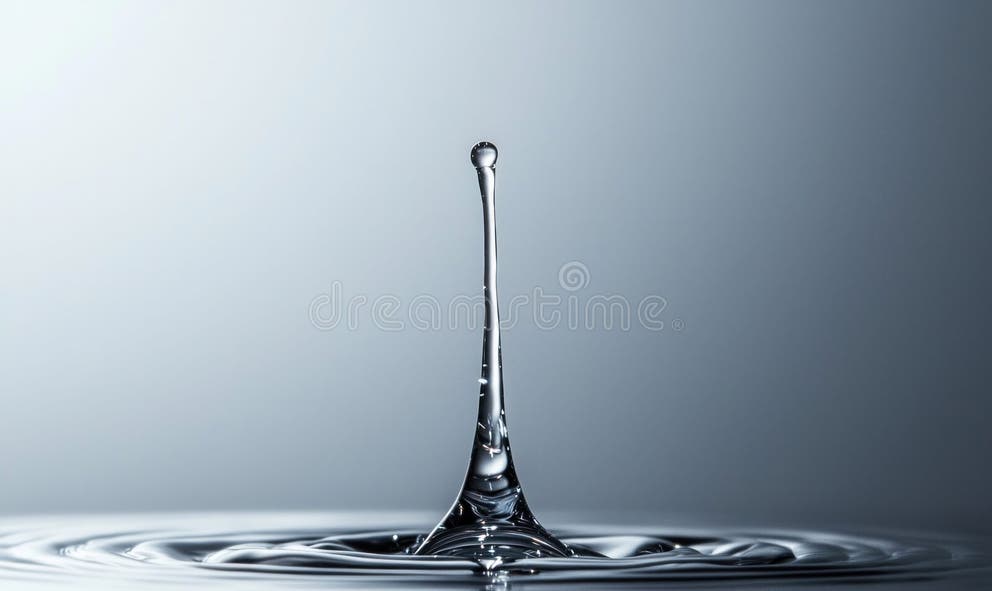 Capturing the Moment of a Water Droplet Collision, Showcasing a Dynamic ...