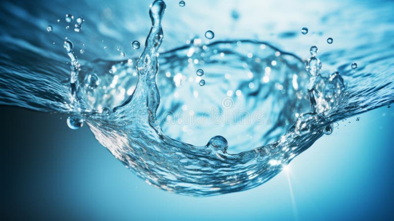 Capturing the Moment. Water Droplet Splashing into Clean Pool with ...