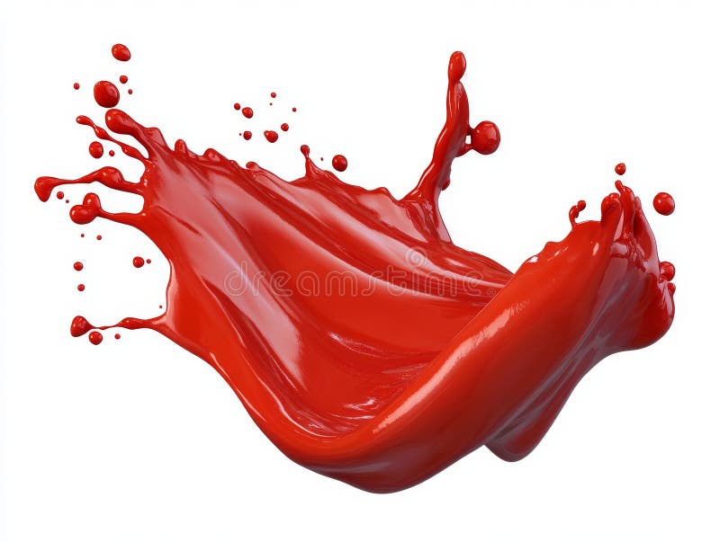 Capturing Motion, a Dynamic Splash of Red Paint is Isolated on ...