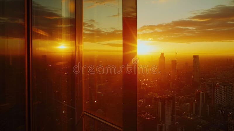 Capturing Nostalgia: a Cityscape at Sunset. Stock Illustration ...