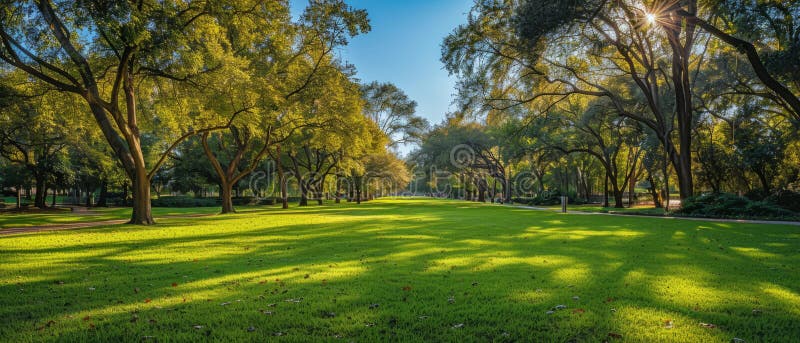 Capturing the Peaceful Beauty of a Public Park with Lush Trees and ...