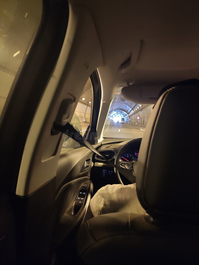 Inside a Car in a Tunnel, Highway Drive Stock Photo - Image of motion ...
