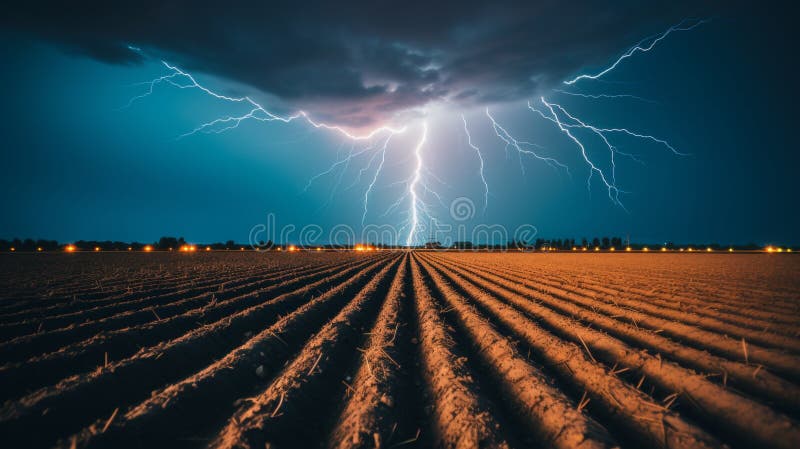 Capturing the Power of Nature Dynamic Lightning Striking the Ground in ...