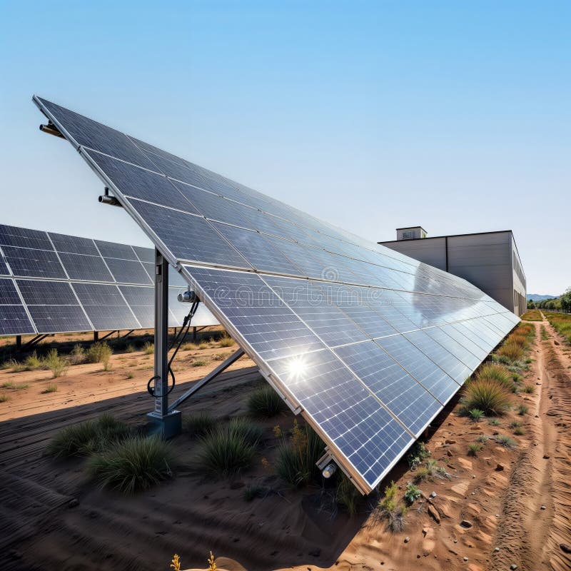 Capturing the Power of the Sun in Arid Landscapes, Generative Ai Stock ...