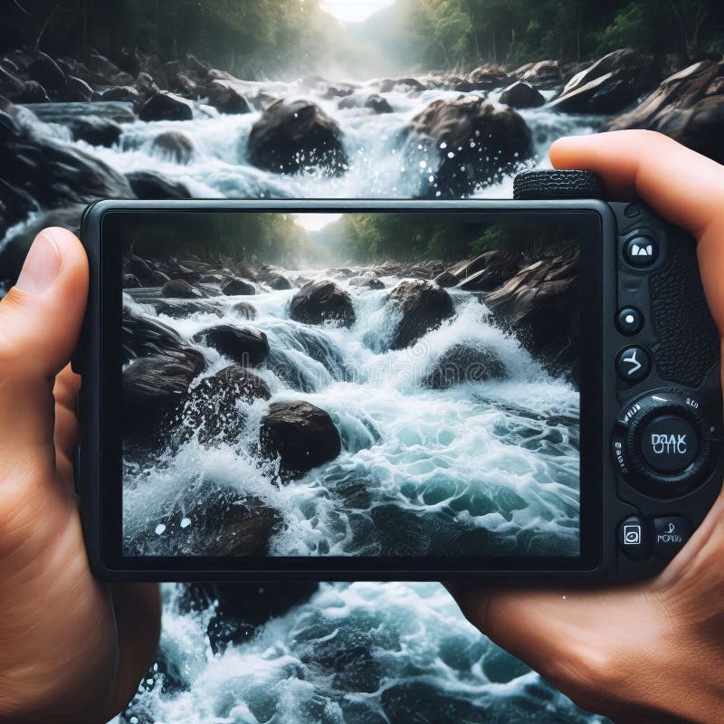 Capturing the River& X27;s Rush through a Camera Lens Stock Image - Image of river, stream ...