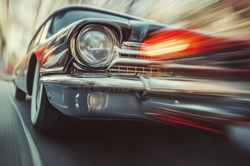 Capturing Speed: Close-Up of a Racing Car. Stock Illustration ...