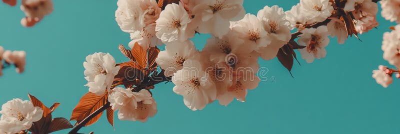 Capturing an Upward Panoramic View of a Cherry Tree Branch Featuring ...