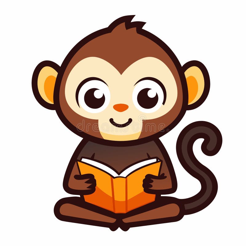Capuchin Monkey Learns Kawaii Stock Vector - Illustration of drawing ...