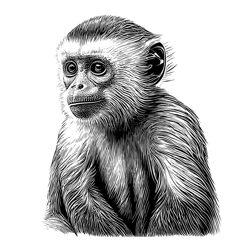 Cute Capuchin Monkey Sketch Hand Drawn Realistic Style Vector ... Cute Capuchin Monkey Sketch Hand Drawn Realistic Style Vector ...