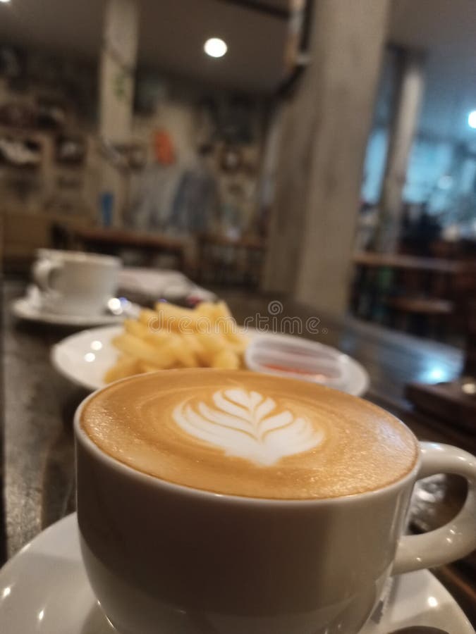 Capuchino Coffee at Coffee Shop in Yogyakarta Stock Image - Image of ...