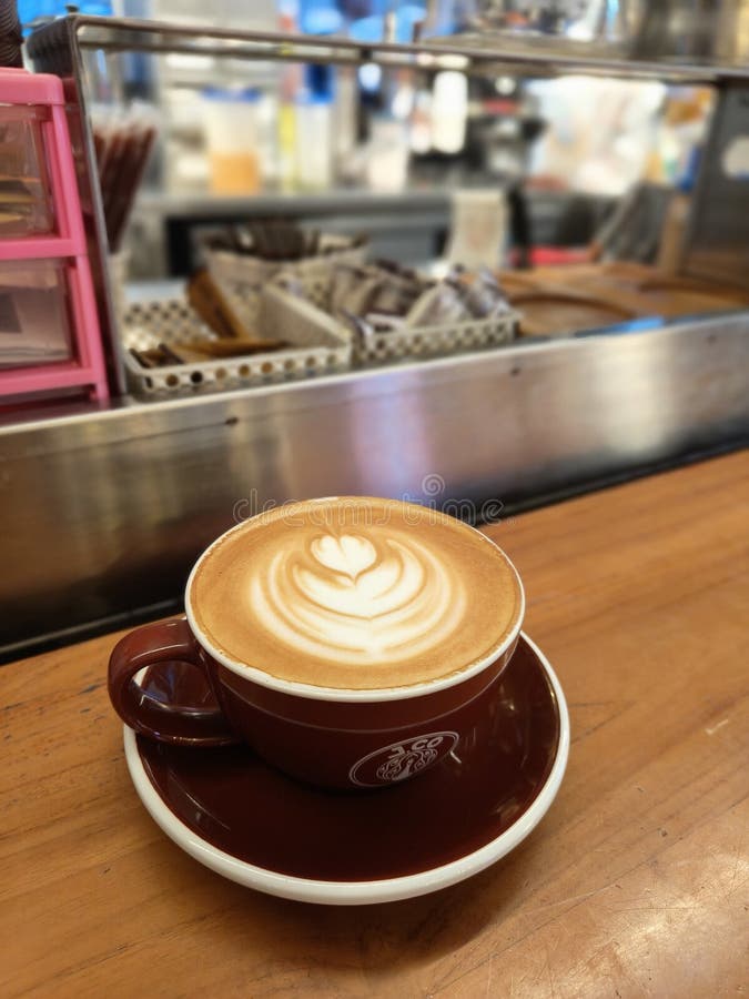 Capucino Coffee Cup in the Cafe Shop Stock Image - Image of capucino ...