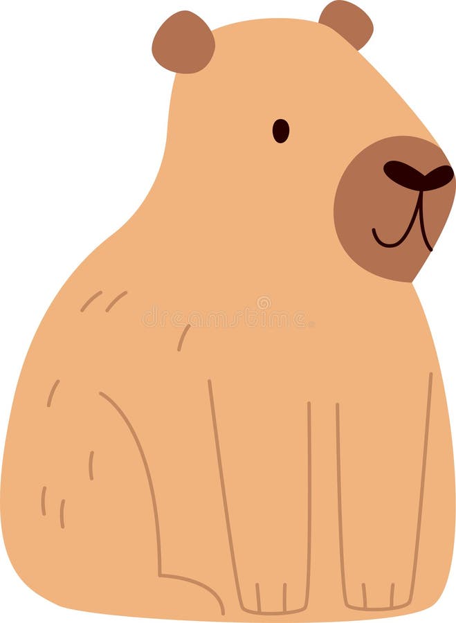 Capybara Animal Colored Cartoon Illustration Stock Vector ...