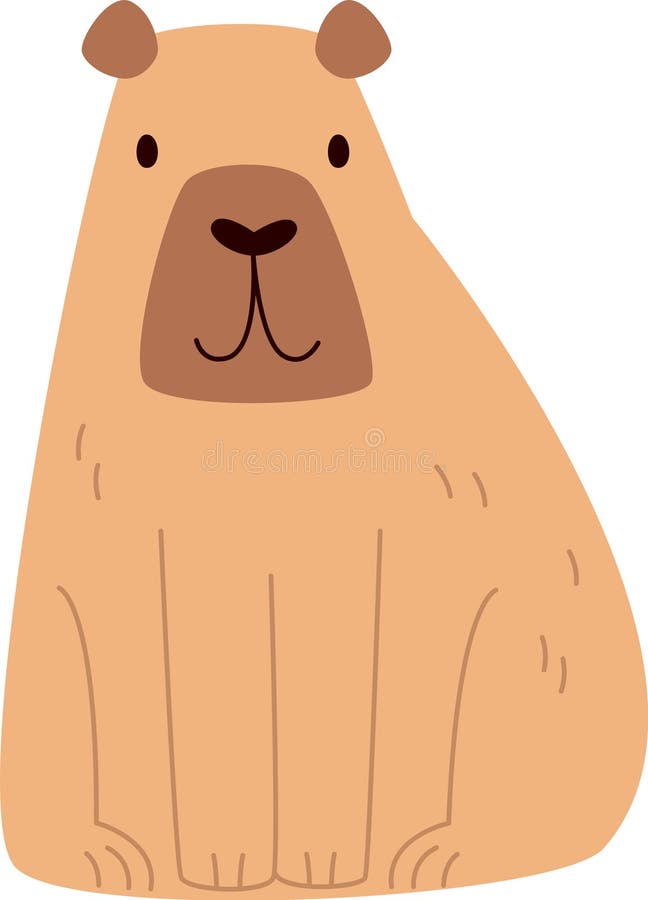 Capybara Animal Colored Cartoon Illustration Stock Vector ...