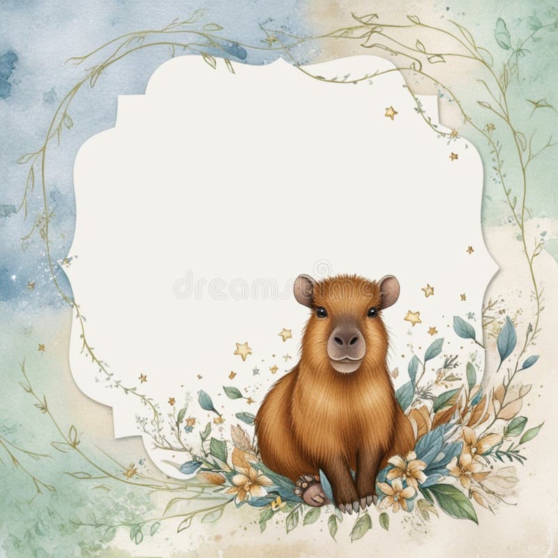 Whimsical Capybara Pup Magic: a Scrapbook Page Stock Illustration ...
