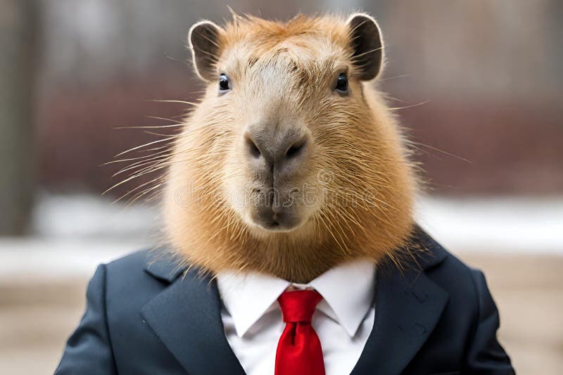 Capybara in a Business Suit, Animal Businessman, Funny Boss, Capybara ...
