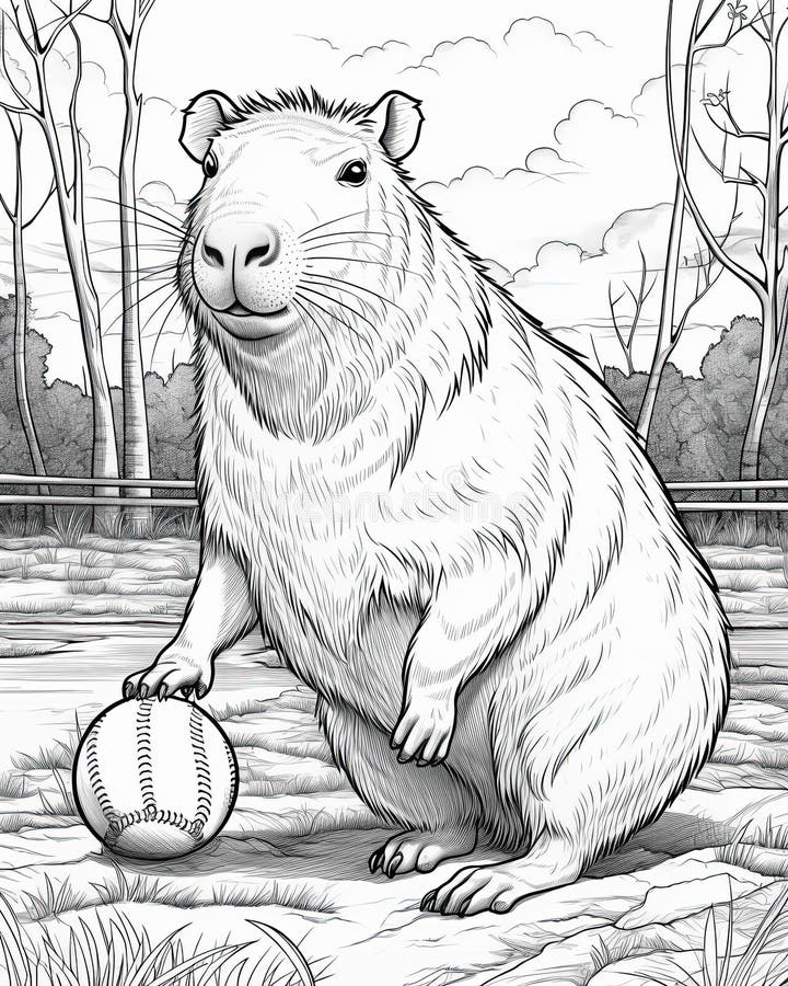 Capybara Coloring Book Page Stock Illustrations – 124 Capybara Coloring ...