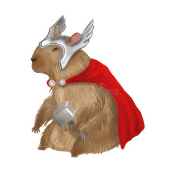 Capybara Con El Casco, El Martillo Y El Cabo Stock de ilustración ...