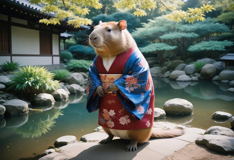 Capybara Con Ropa Humanoide Ilustração Stock - Ilustração de amantes ...