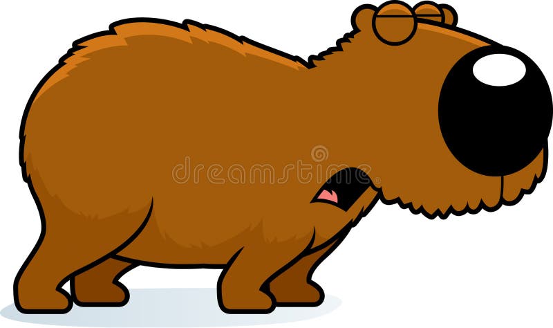 Sonrisa Del Capybara De La Historieta Ilustración del Vector ...