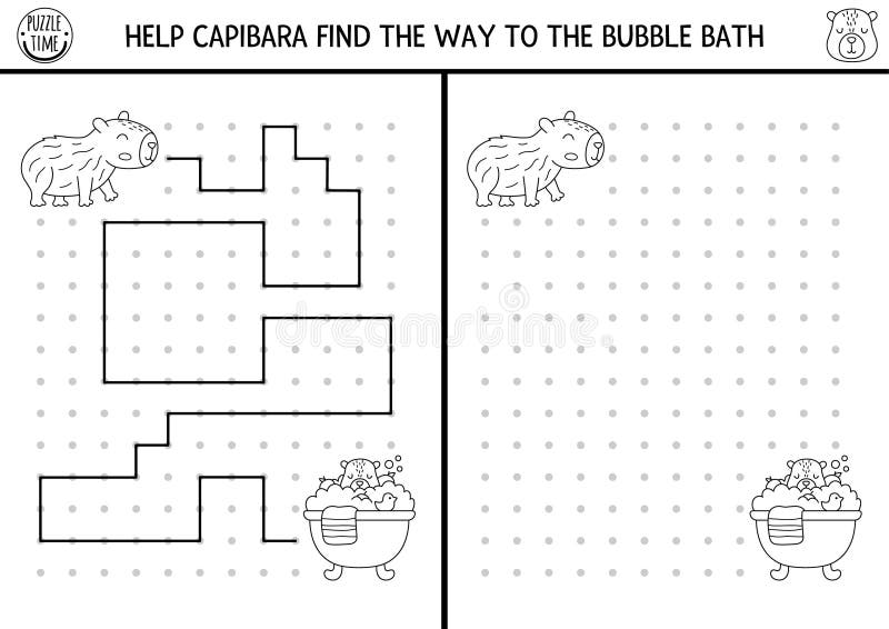 Capybara Drawing, Writing, Tracing, Space Orientation Activity for Kids ...