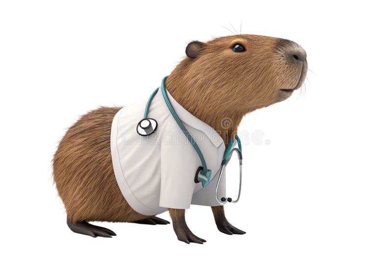 Capybara Dressed As a Doctor with a Stethoscope Around the Neck ...