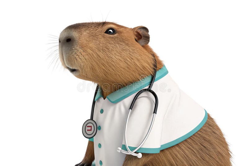 Capybara Dressed As a Doctor with a Stethoscope Around the Neck ...