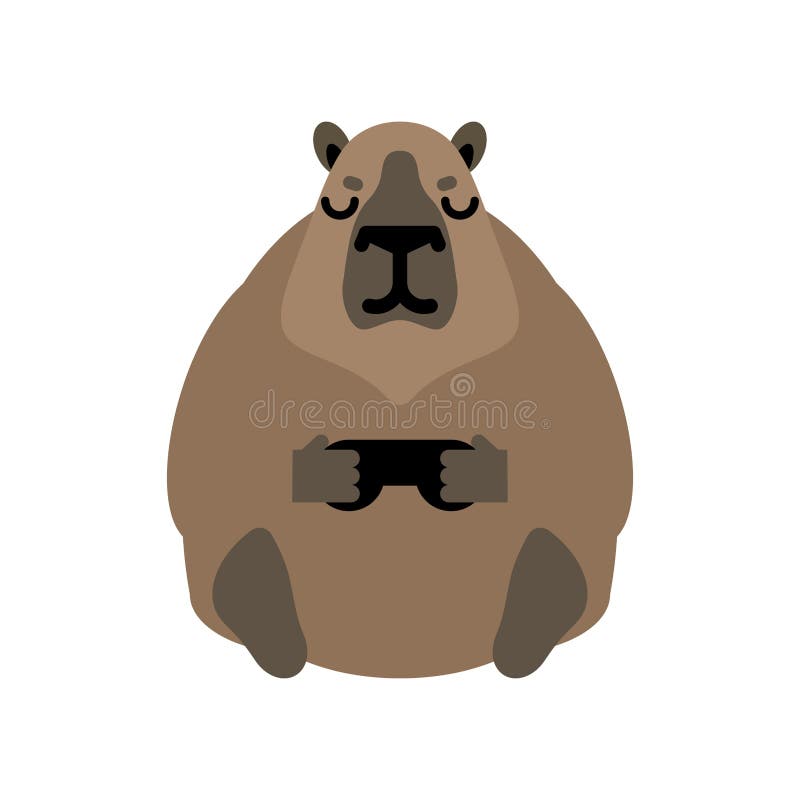 Capybara Gamer and Gamepad. Guinea Pig Plays a Video Game Stock Vector ...