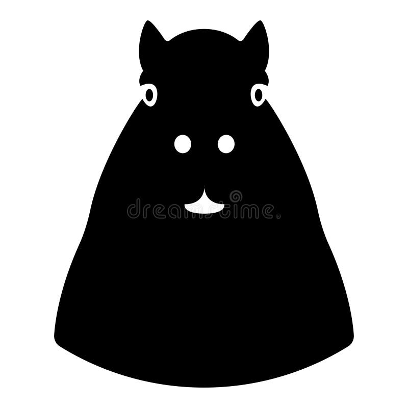 Capybara Head Icon Black Color Vector Illustration Image Flat Style ...