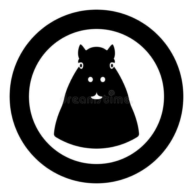 Capybara Head Icon in Circle Round Black Color Vector Illustration ...
