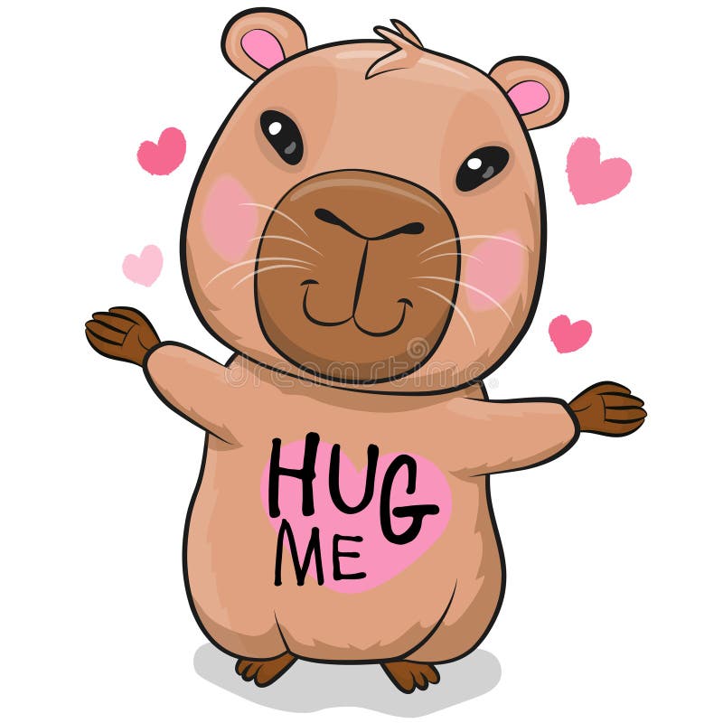 Capybara with Hearts Isolated on a White Background Stock Vector ...