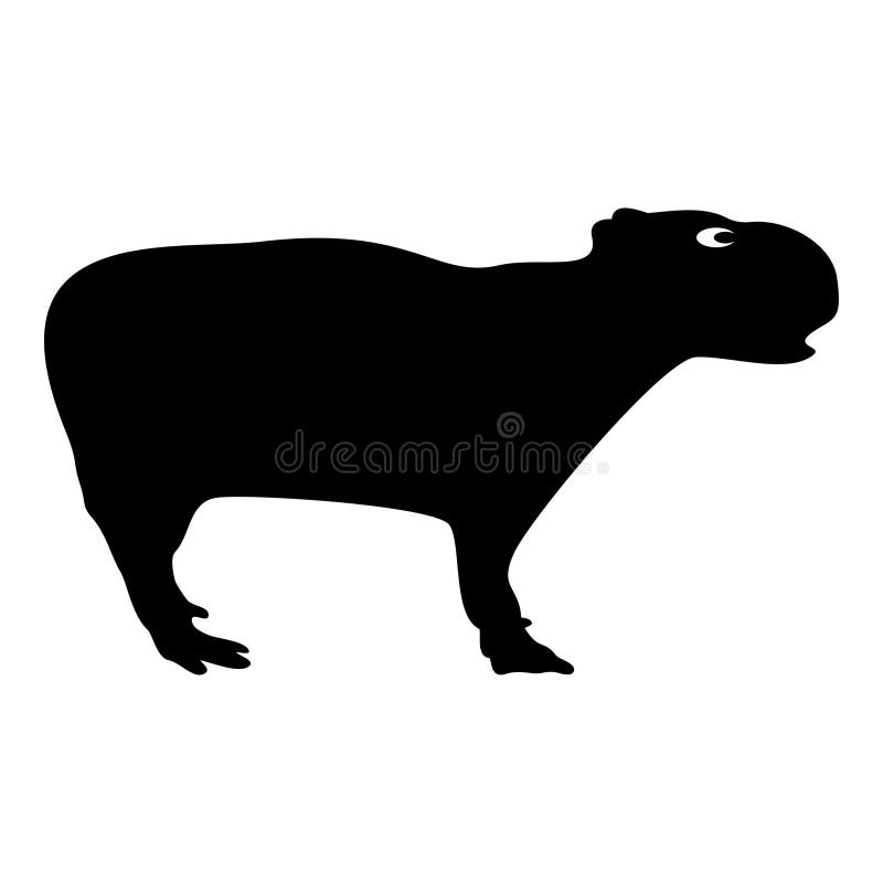 Capybara Icon Black Color Vector Illustration Image Flat Style Stock ...