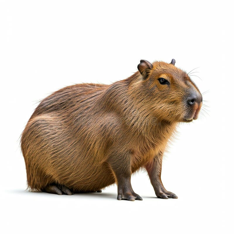 Capybara Isolated on White Background Stock Illustration - Illustration ...