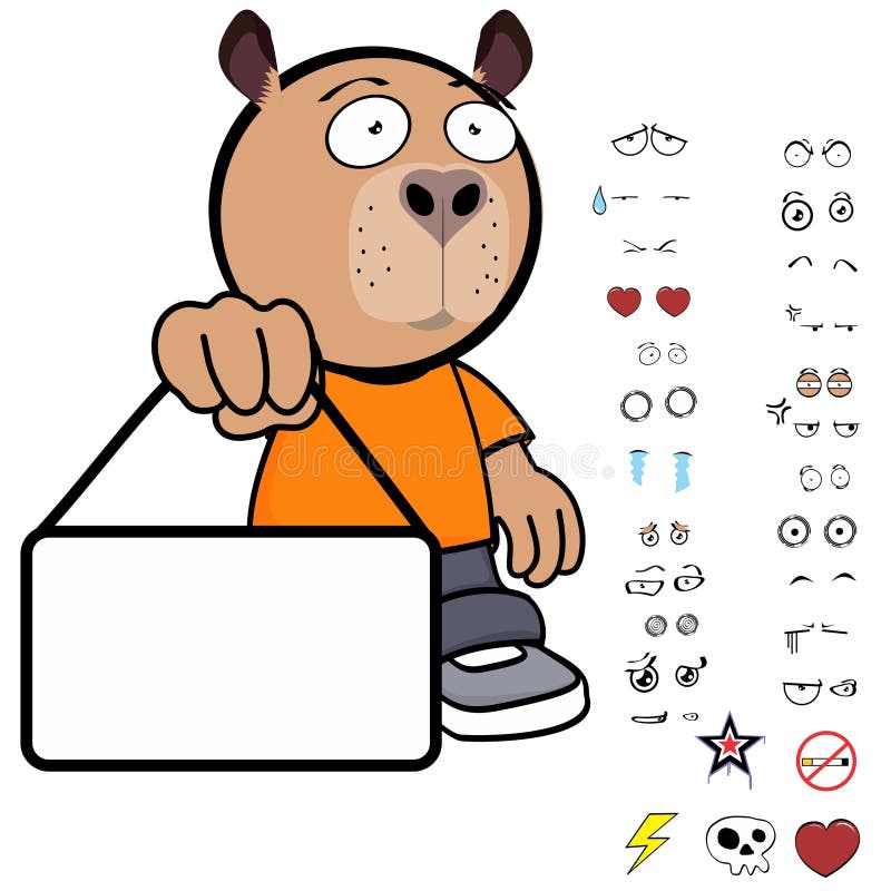 Capybara Kid Expressions Pack Collection in Vector Art Stock Vector - Illustration of childhood ...