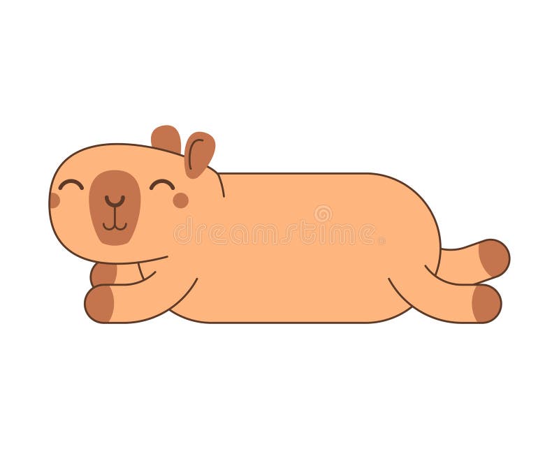 Capybara is Lying Down. Cute Capybara is Resting Stock Vector ...